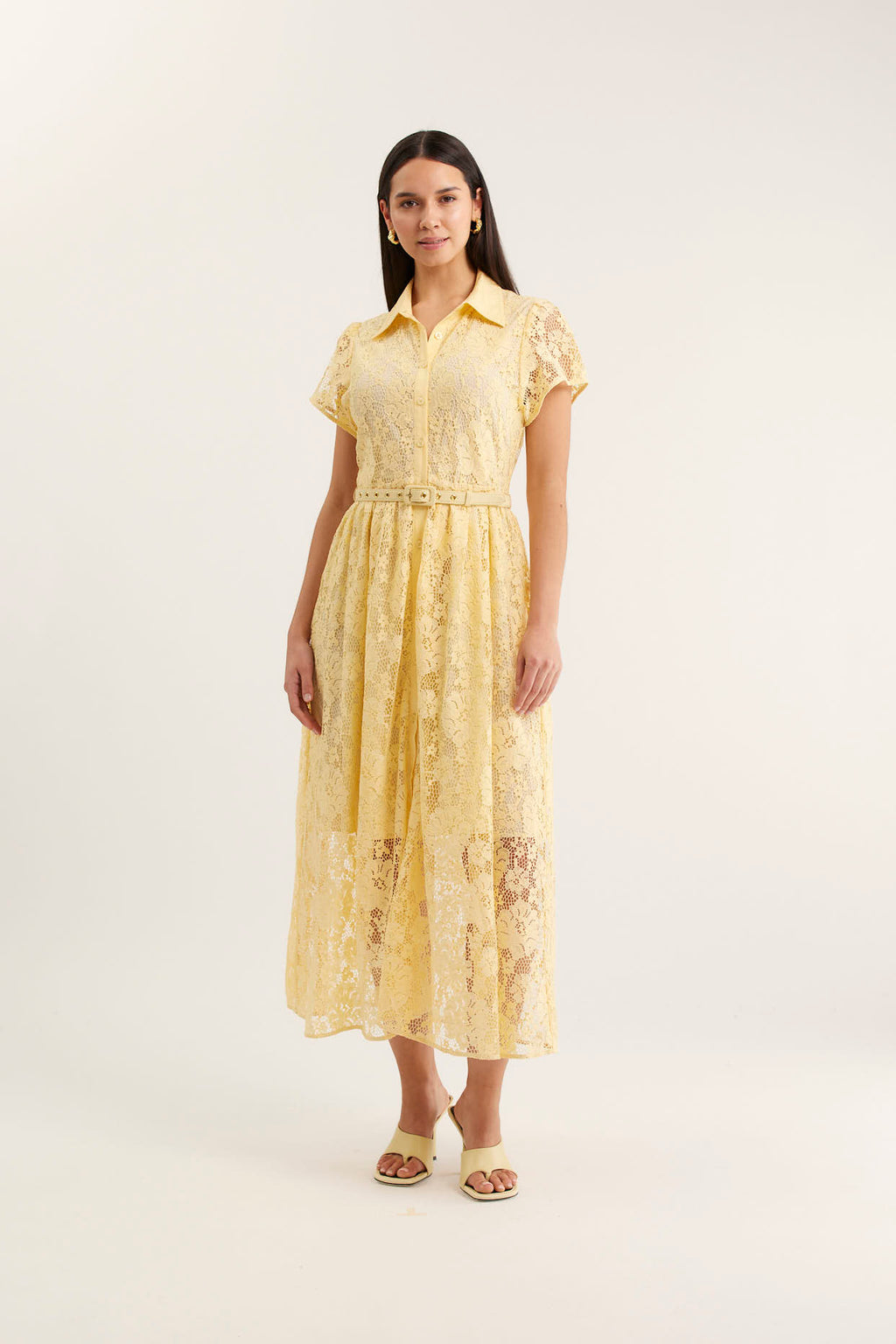 Heidi Lace Dress In Lemon – Alessandra