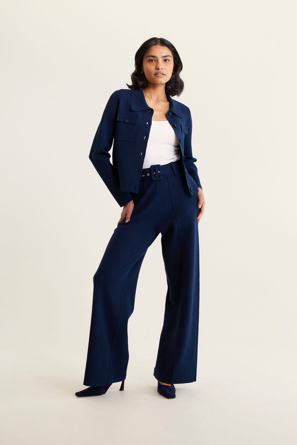 Alessandra Hamilton Crepe Knit Pant in Red